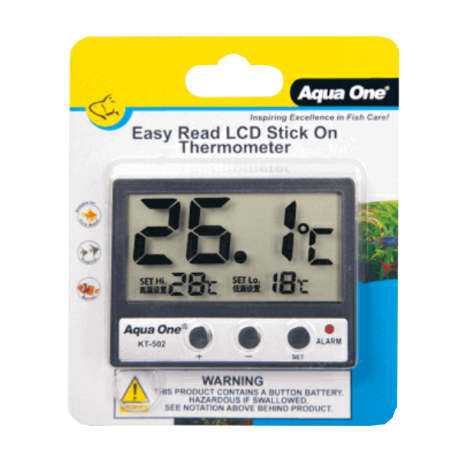 AQUA ONE LCD STICK ON THERMOMETER – Gallery Aquatica
