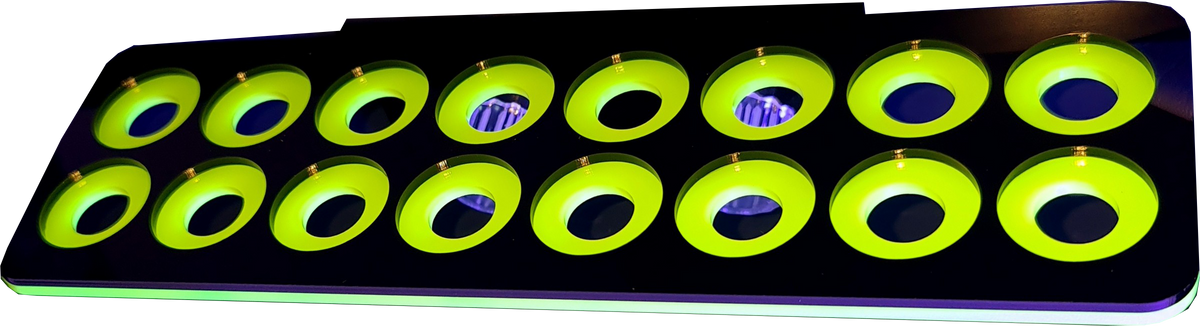 Neon Yellow + Black Acrylic Frag Rack - The Frag Shed – Gallery Aquatica